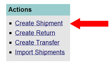 Creating a Shipment